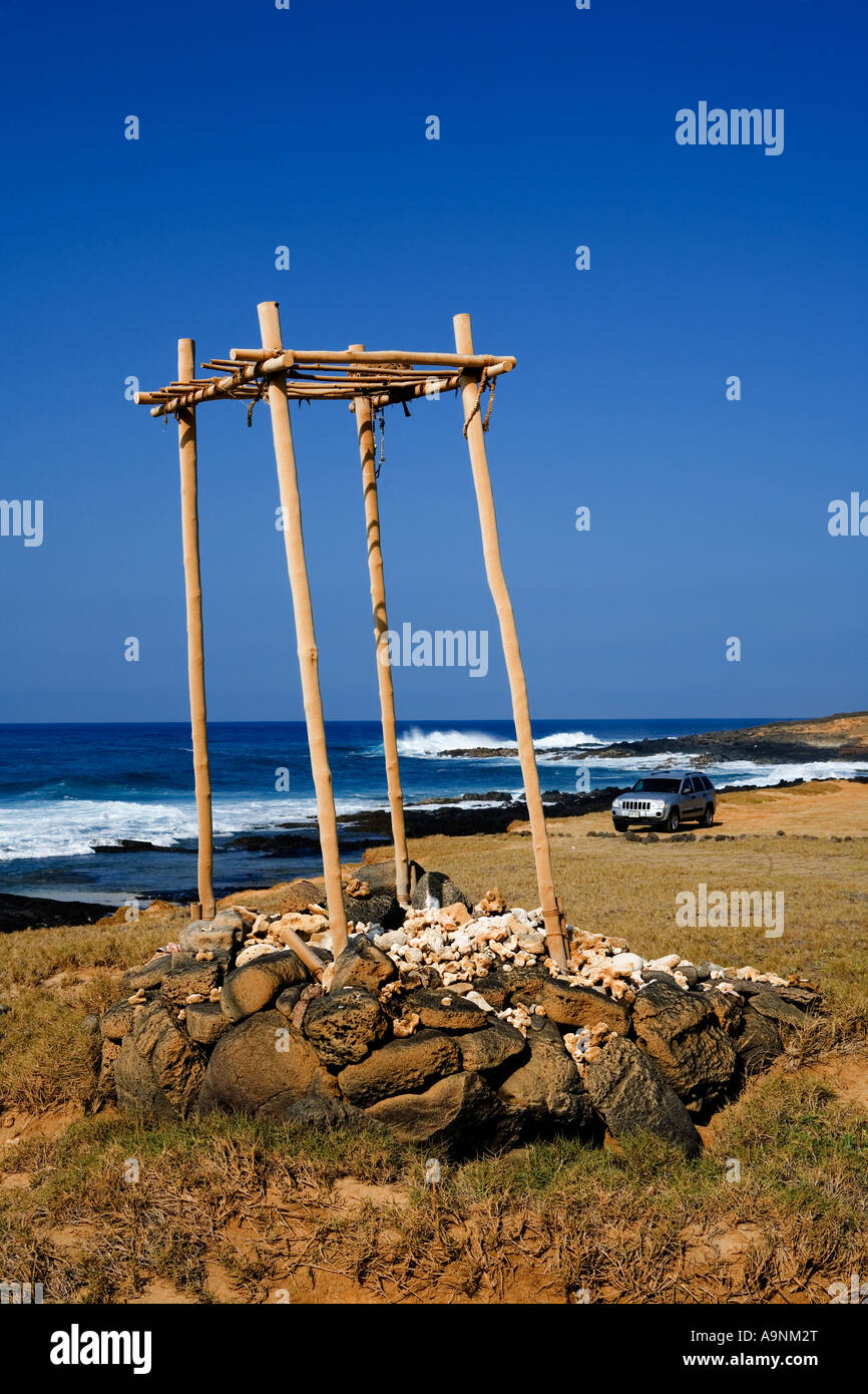 Image of the Puu Alii Burial Site on the beach of South Point Hawaii ...
