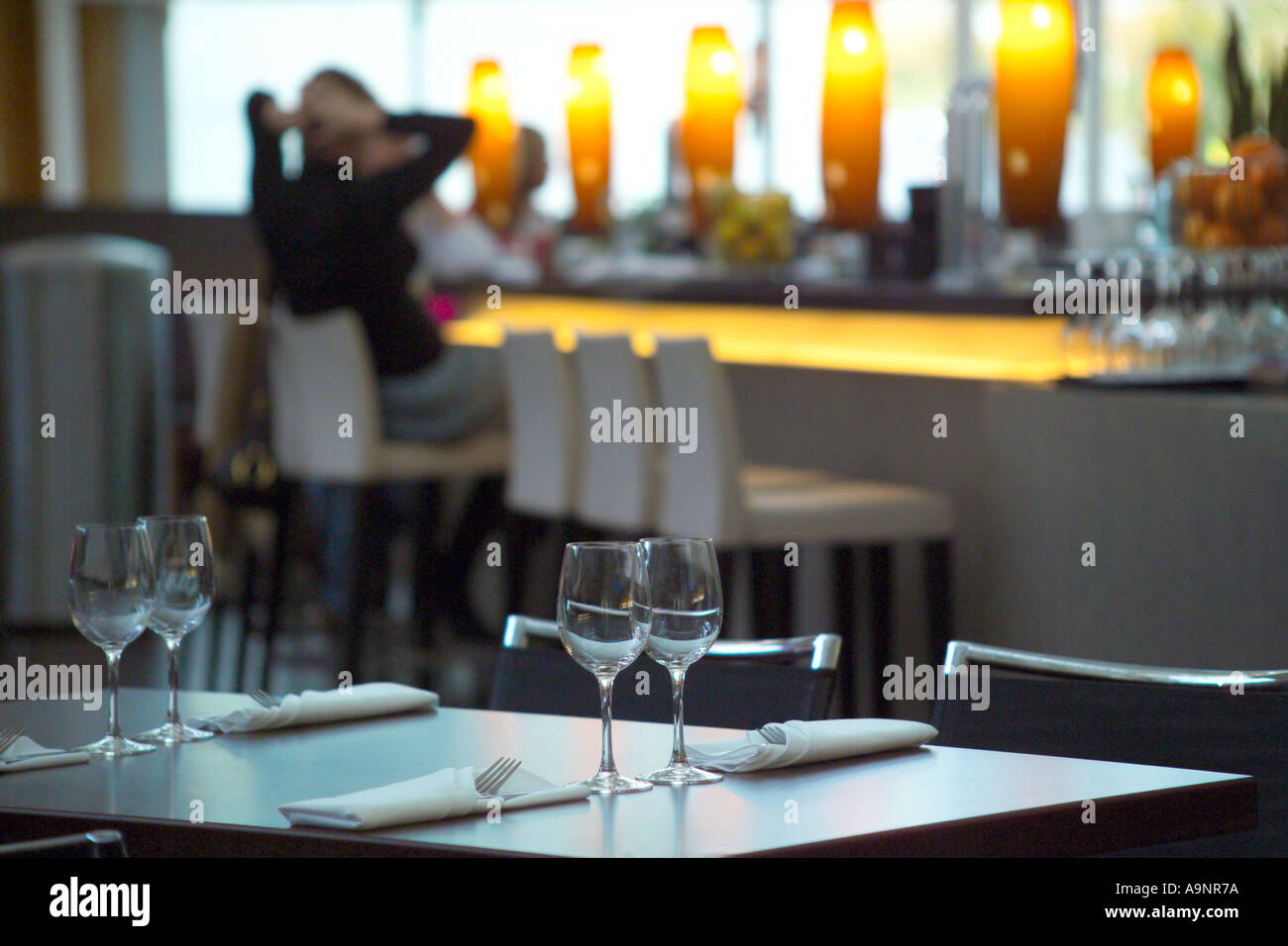Table of drinks in bar Stock Photo - Alamy