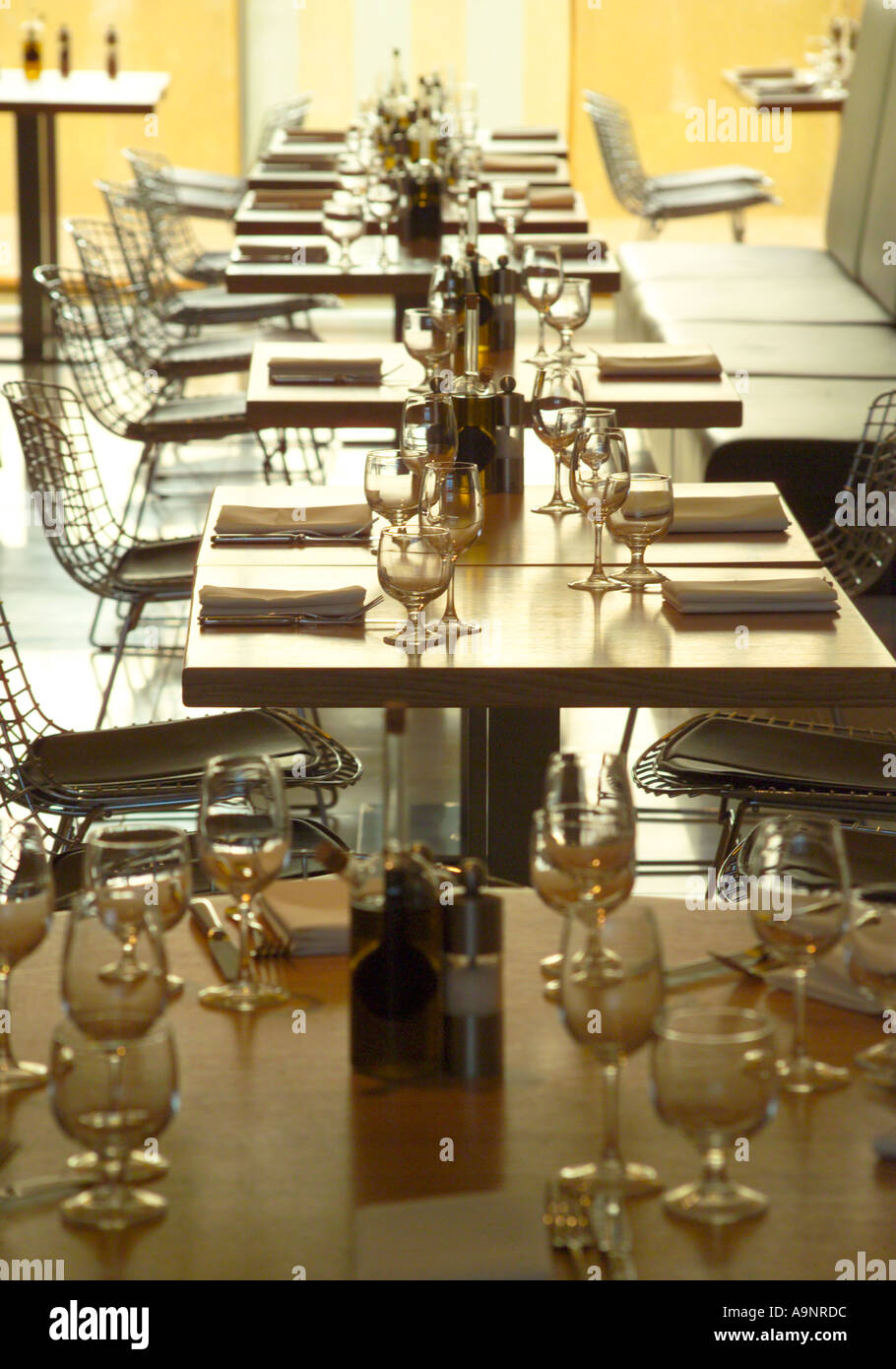 Tables in restaurant Stock Photo - Alamy