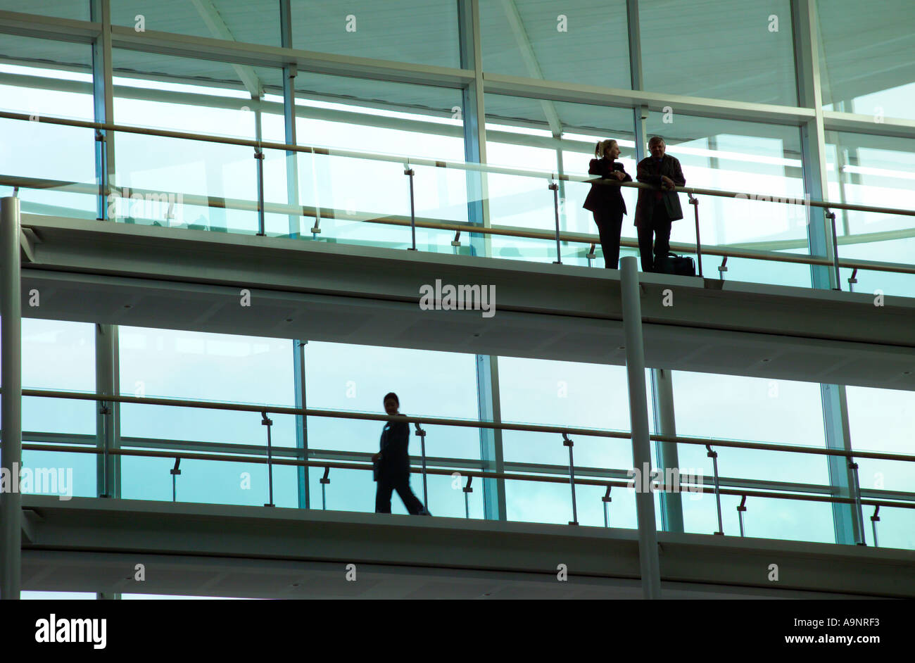 Office windows walkway corridor Stock Photo - Alamy