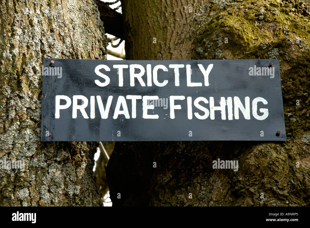 Private fishing signs hi-res stock photography and images - Alamy