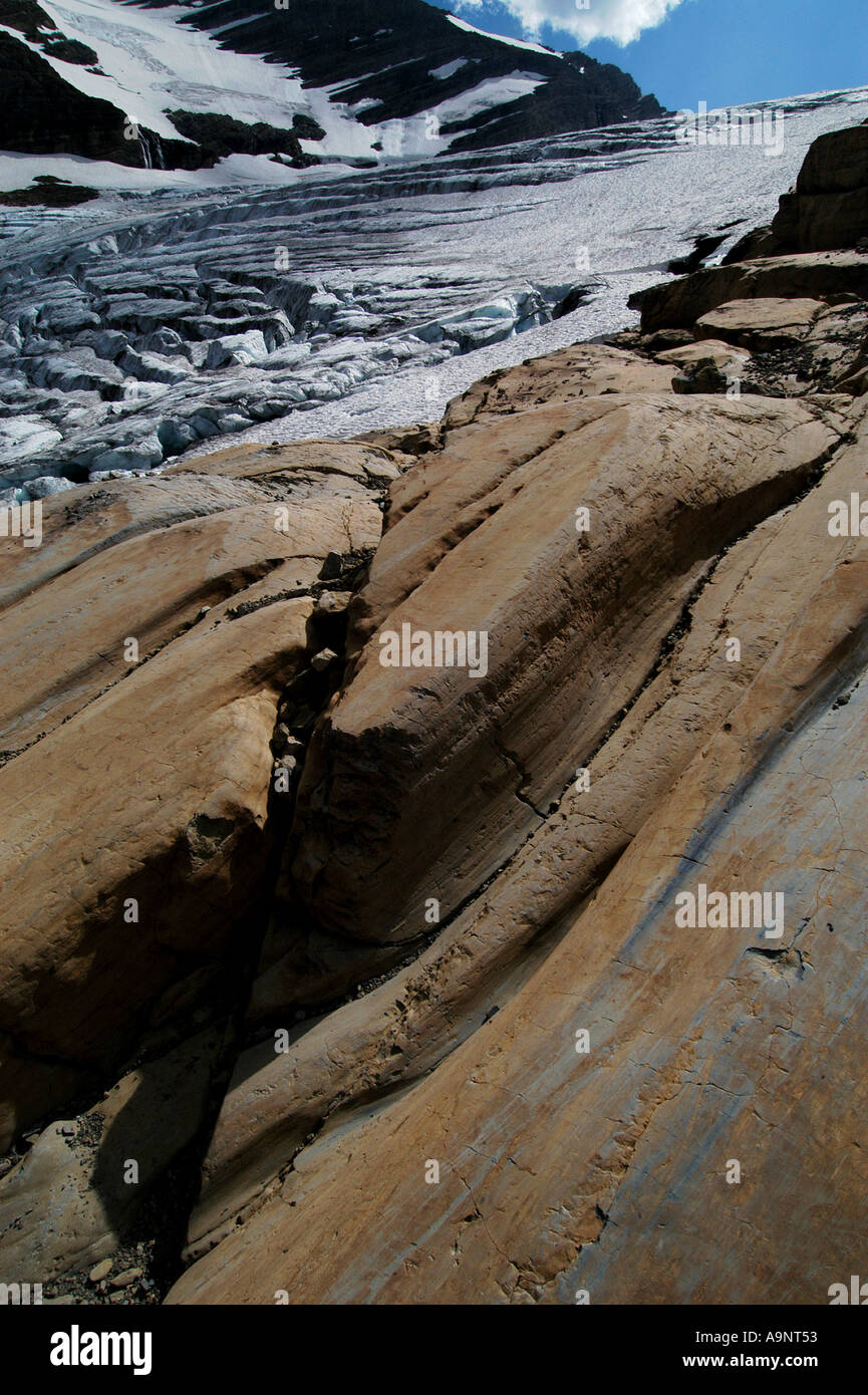 Glacial groove in bedrock Jackson Glacier Glacier National park Montana ...