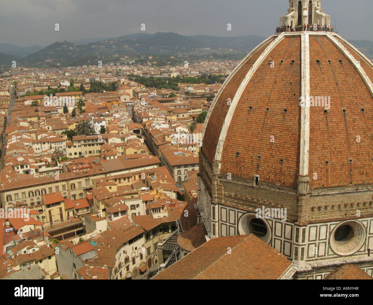 Cathedral Duomo of Florence Firenze, view over rooftops of city Stock ...