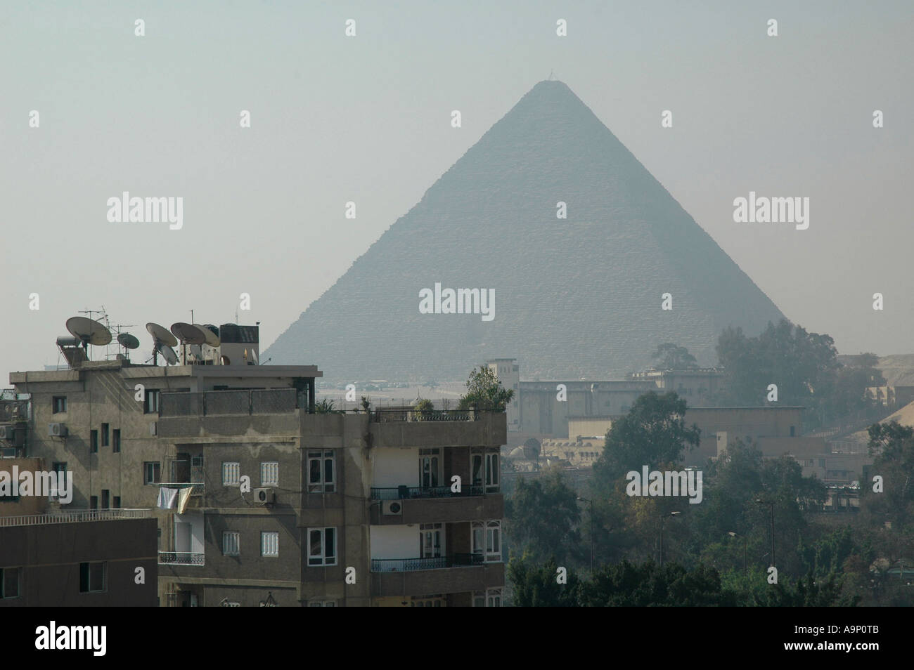 Pyramid on the outskirts of Giza, Cairo, Egypt. Showing proximity to ...