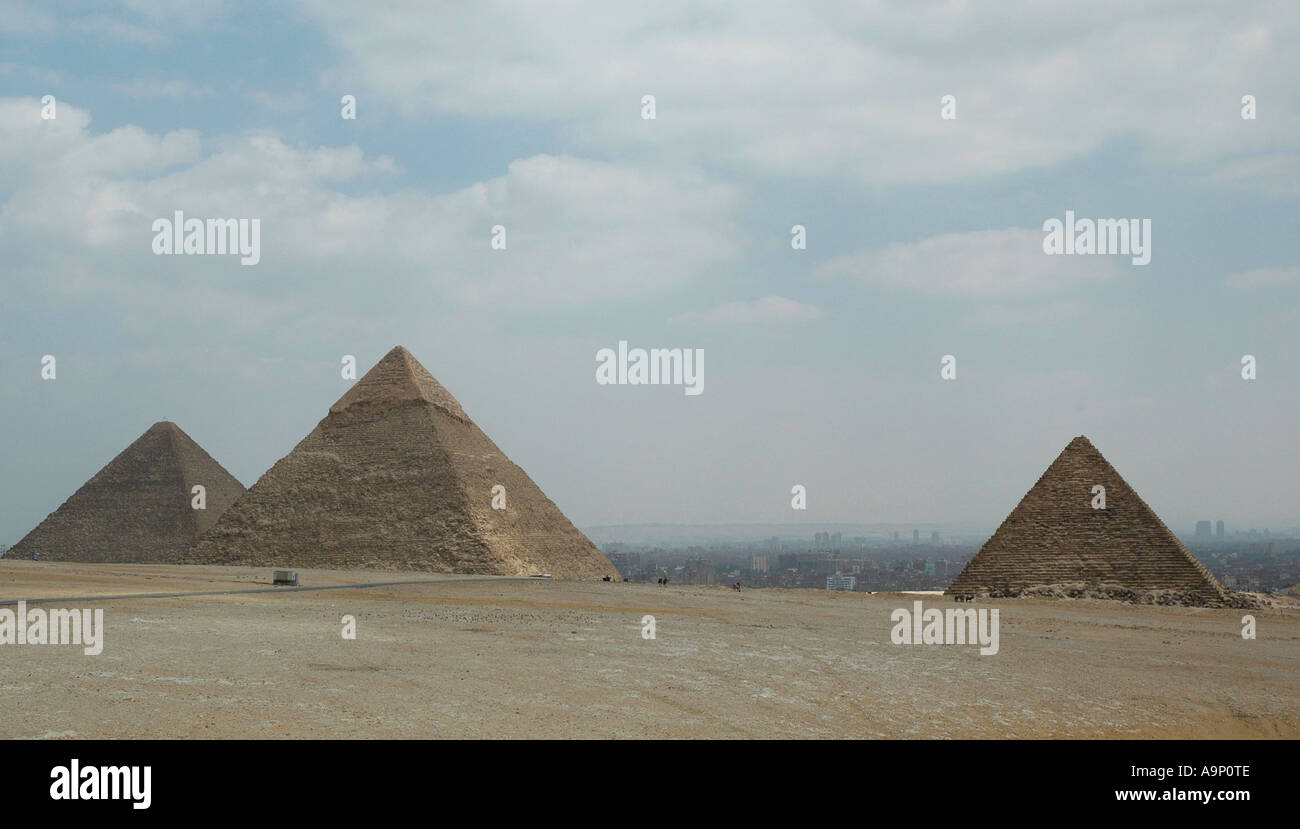 Panoramic view of the Pyramids at Giza, Cairo, Egypt Stock Photo - Alamy