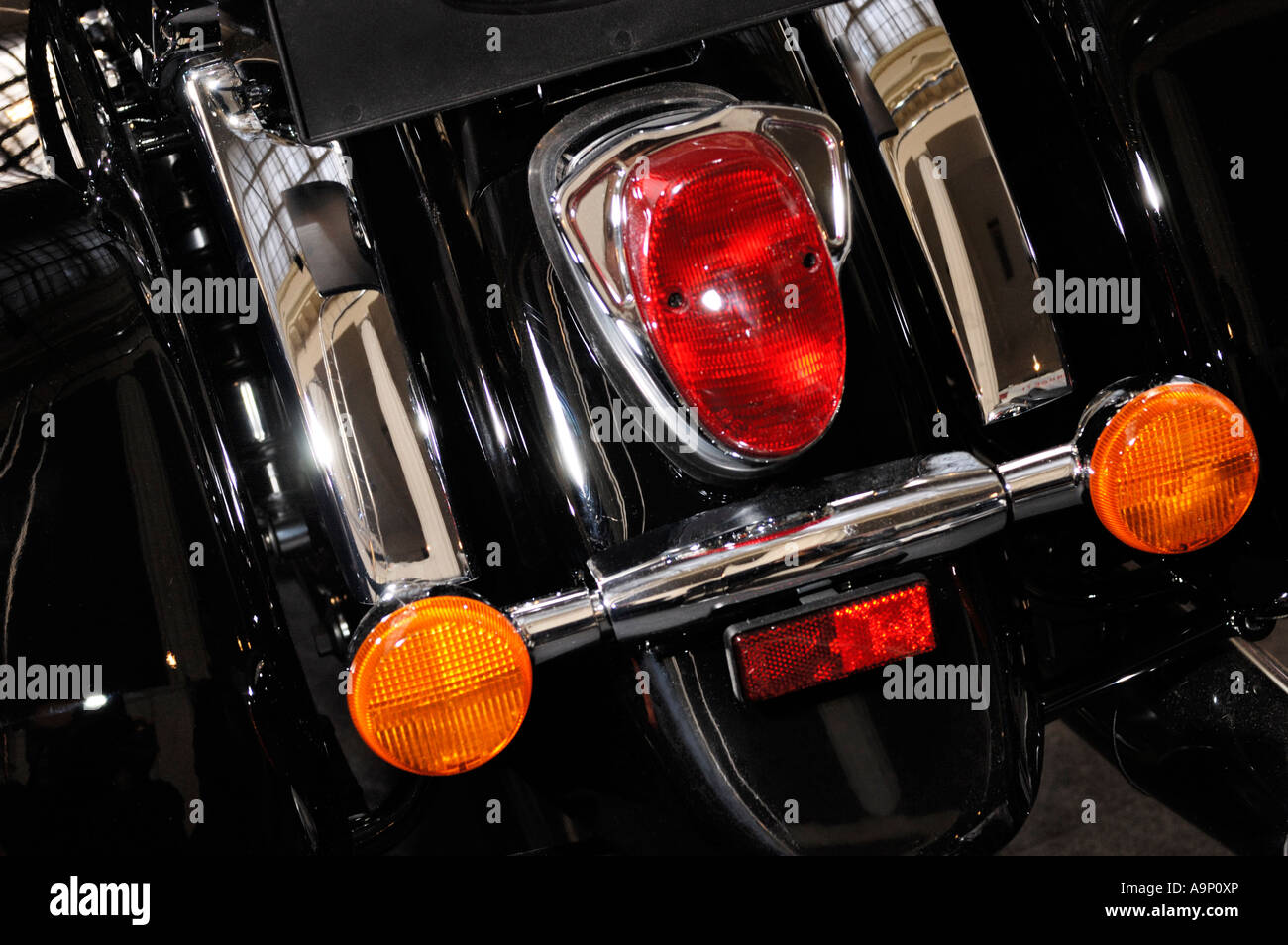 Black motorcycle tail lights Stock Photo - Alamy