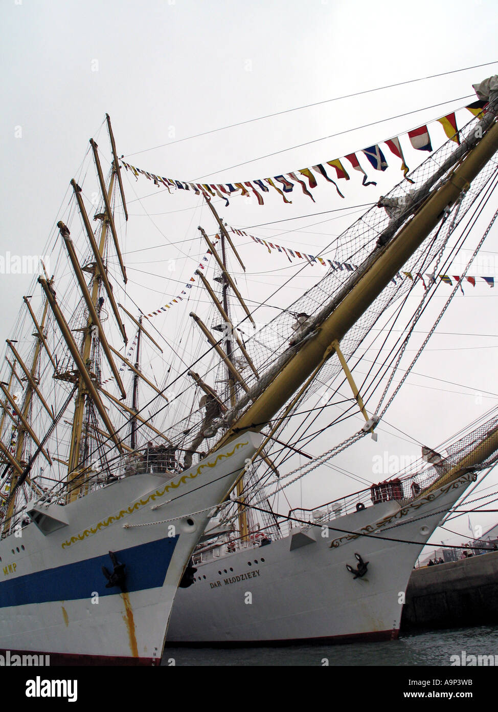 front of tall ships in dock Stock Photo - Alamy