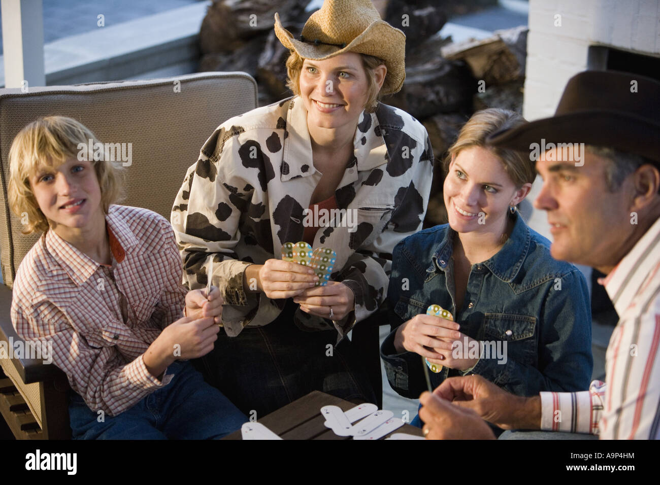 Country family playing cards Stock Photo - Alamy
