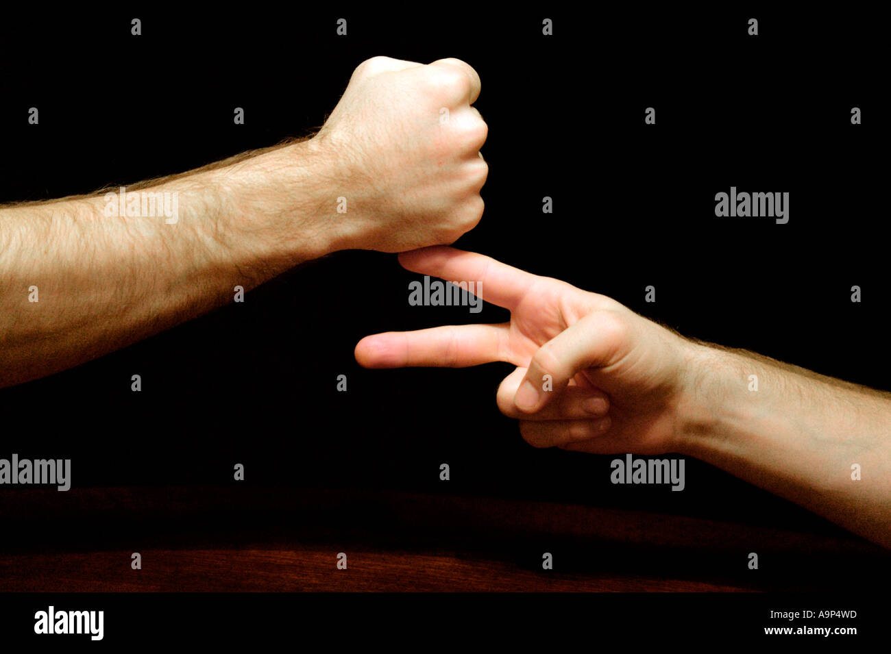 Rock paper scissors hands hi-res stock photography and images - Alamy