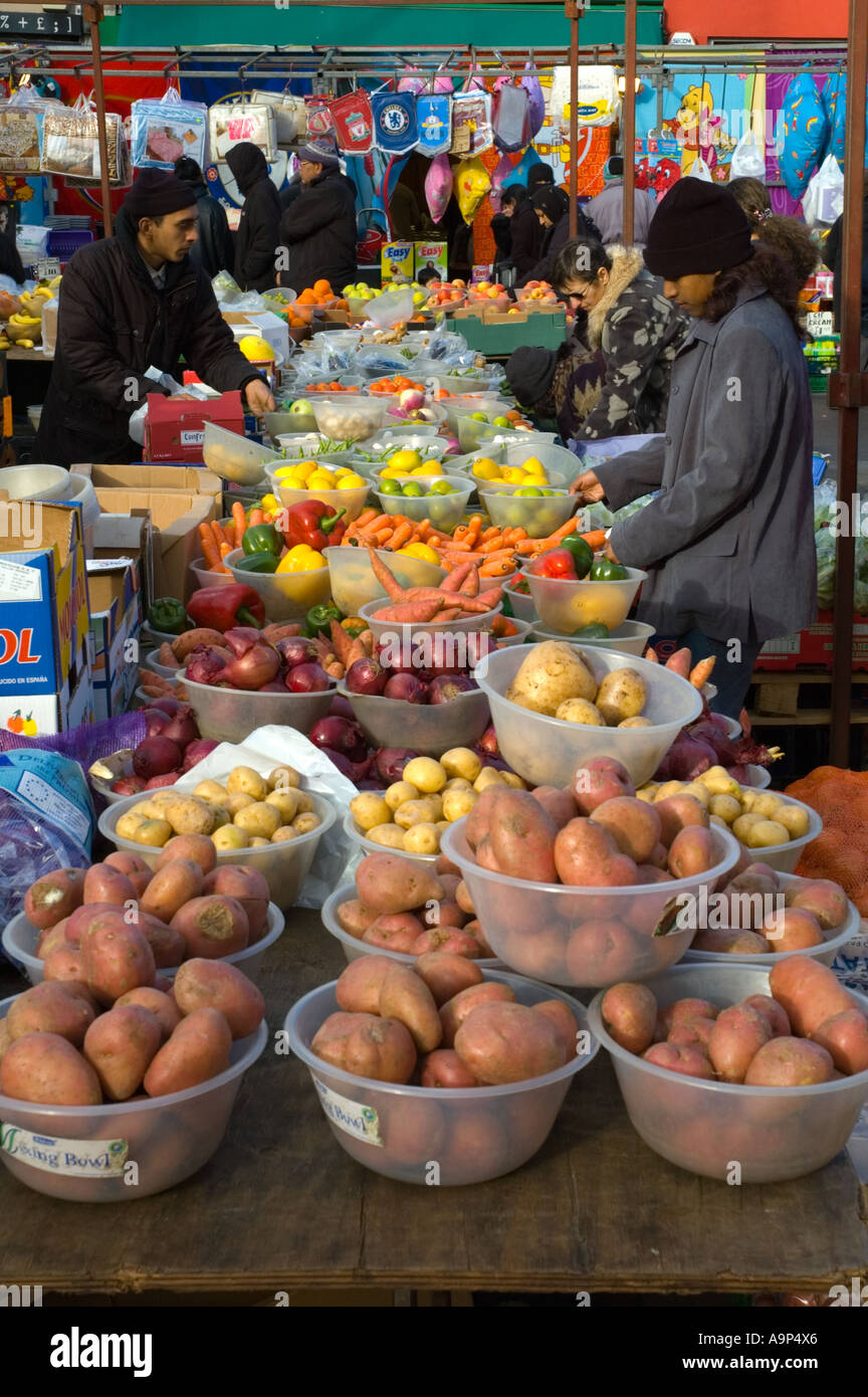 Fresh produce Walthamstow market London England UK Stock Photo - Alamy