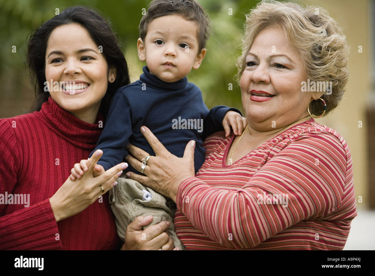 Close-up of a 3-generation family Stock Photo - Alamy