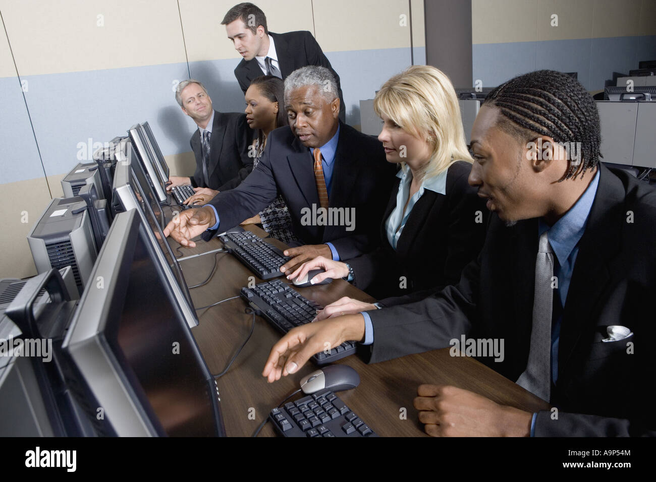 Business colleagues at a computer training seminar Stock Photo - Alamy