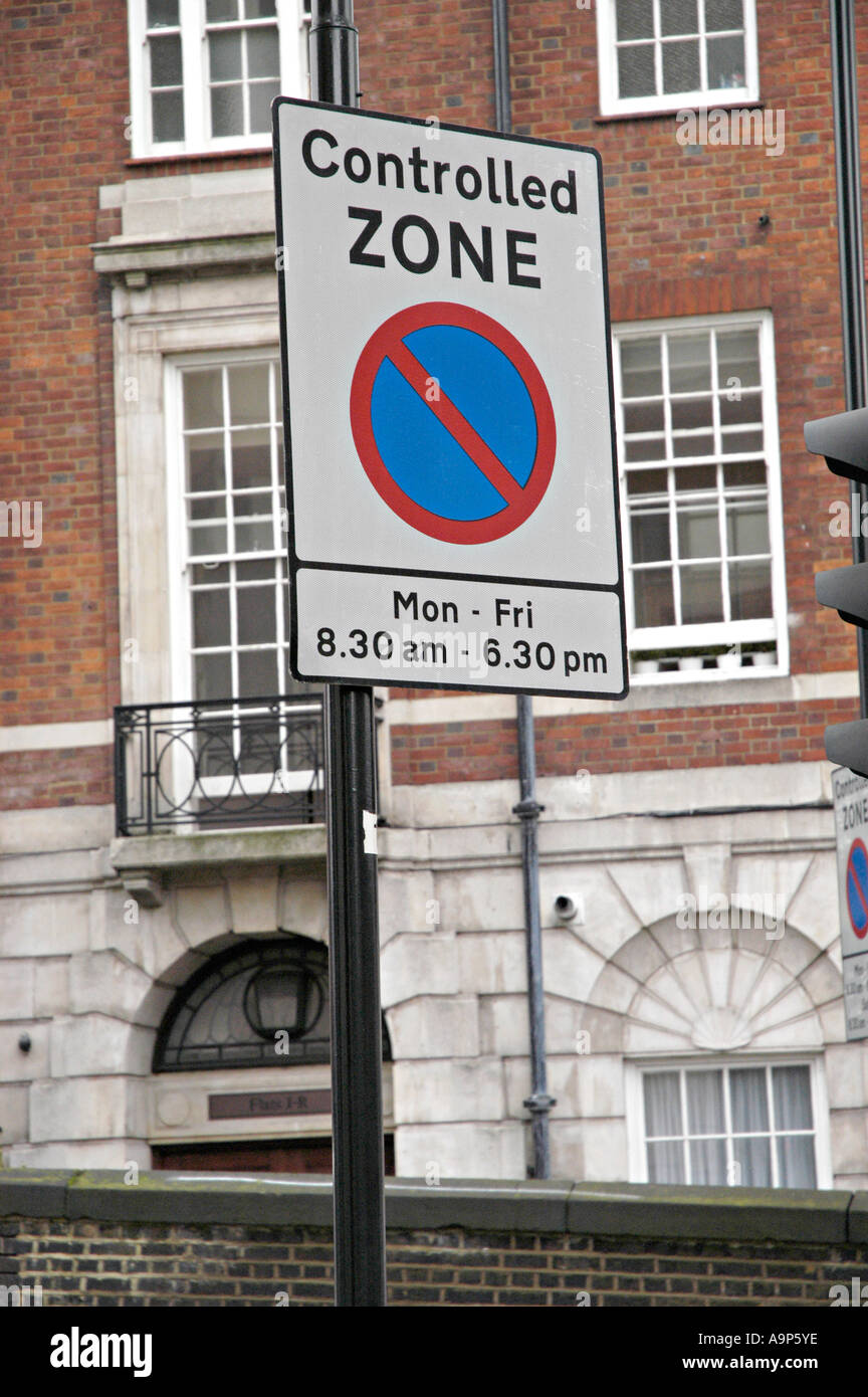 Controlled zone traffic sign hi-res stock photography and images - Alamy
