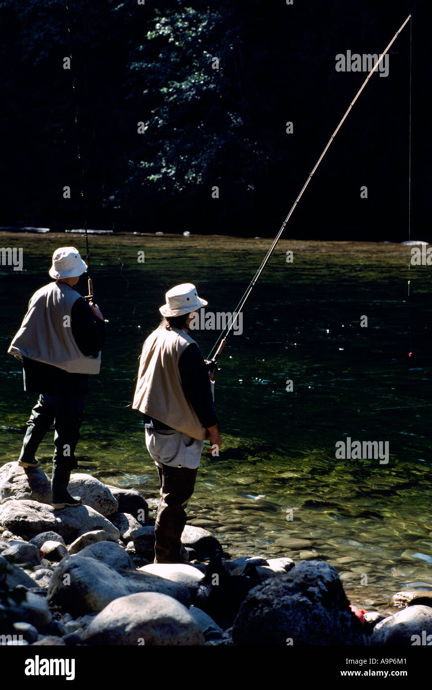 Fishing for Salmon in Stamp River in Stamp Falls Provincial Park near ...