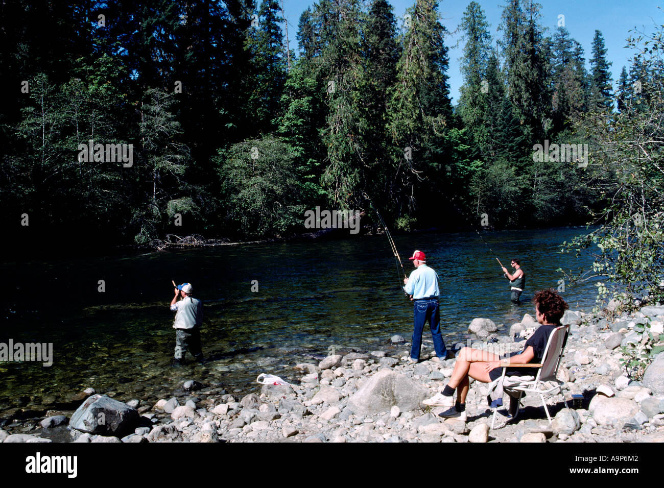 Fishing for Salmon in Stamp River in Stamp Falls Provincial Park near ...
