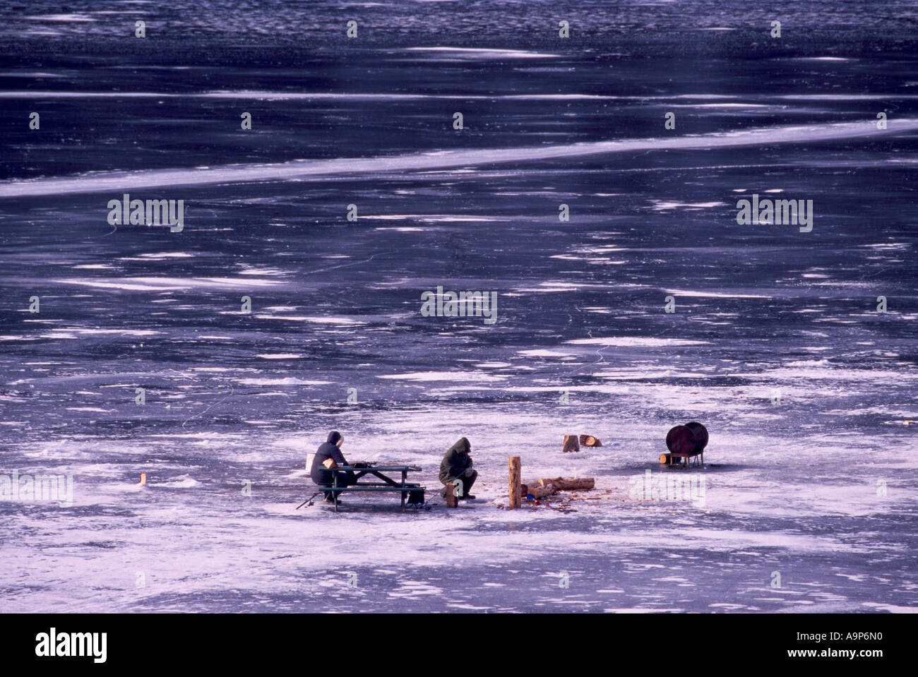 Ice Fishing on Pavilion Lake in the Marble Canyon near Marble Canyon ...