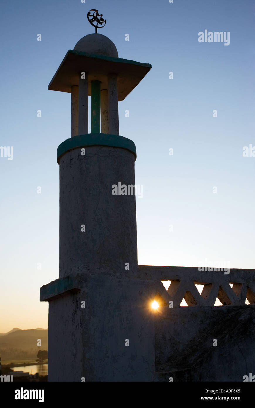 Muslim prayer wall in India at sunrise. Puttaparthi , Andhra Pradesh ...