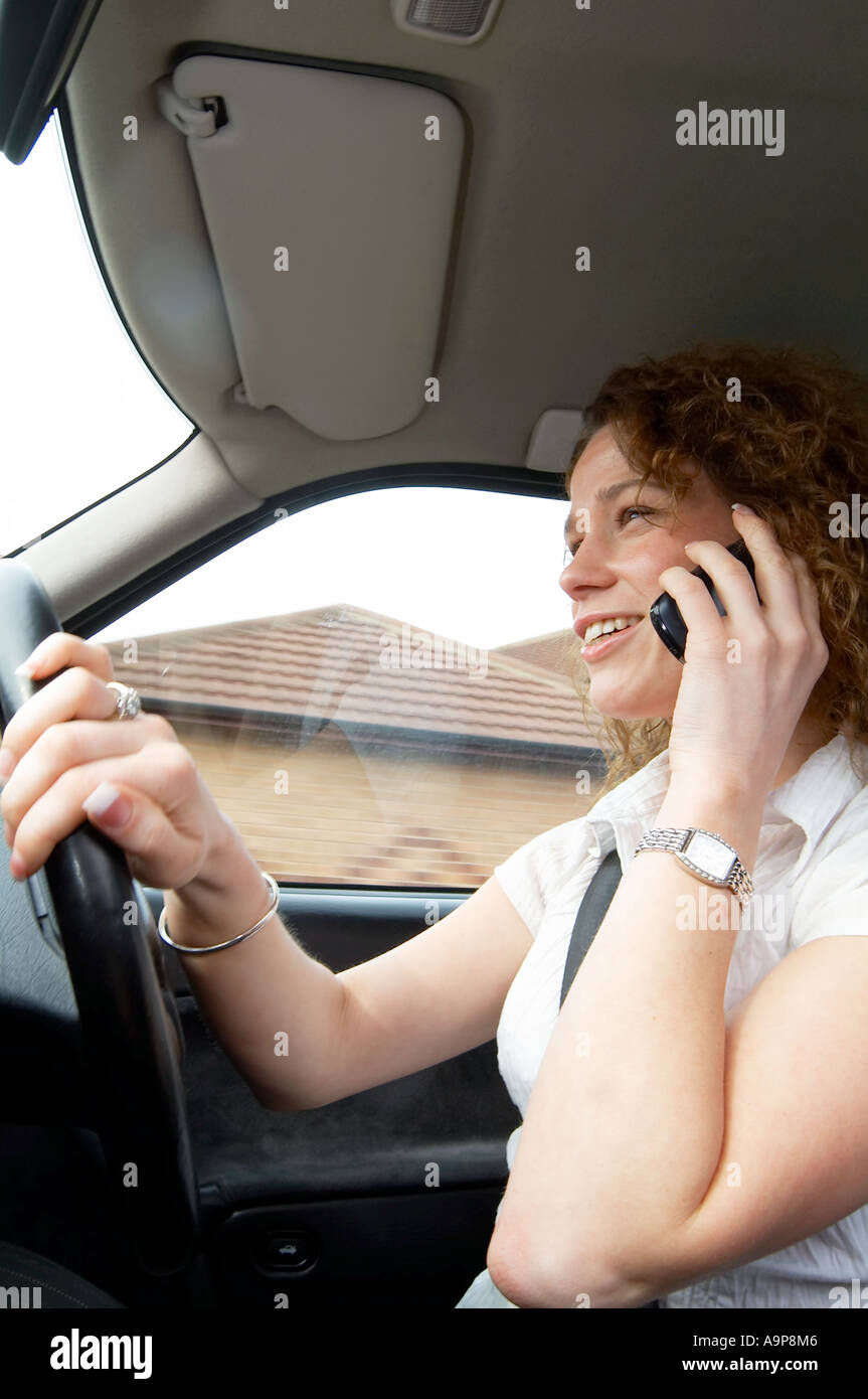 Driving, whilst, on, mobile, telephone, phone, call, car, calling ...