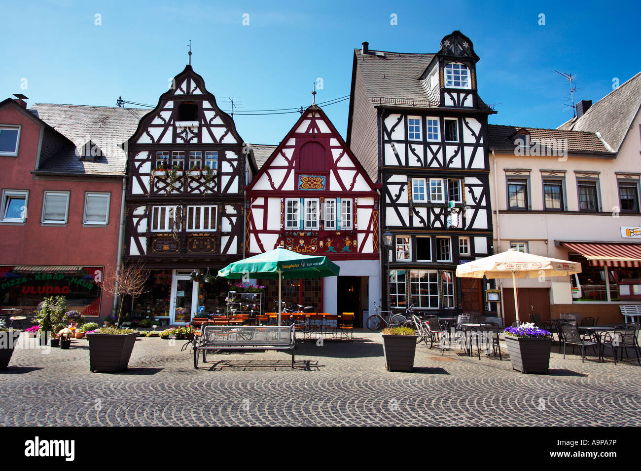 Rhens village in the Rhine Valley, Germany, Europe Stock Photo - Alamy