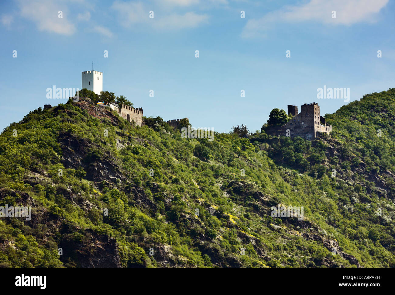 Sterrenberg castle and liebenstein at the middle rhine hi-res stock ...