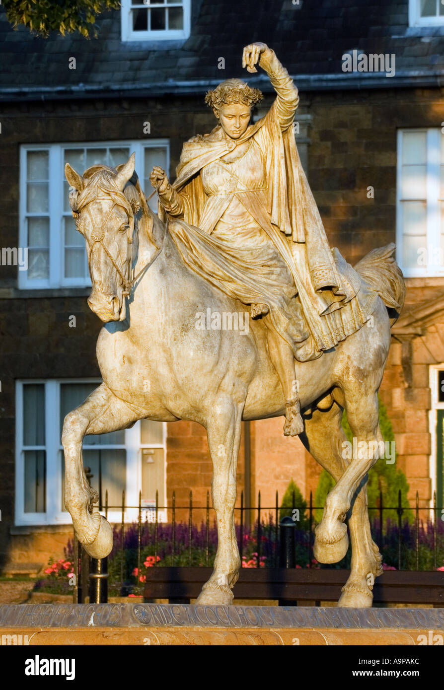 Fine Lady bronze statue / sculpture on a welsh cob horse next to ...