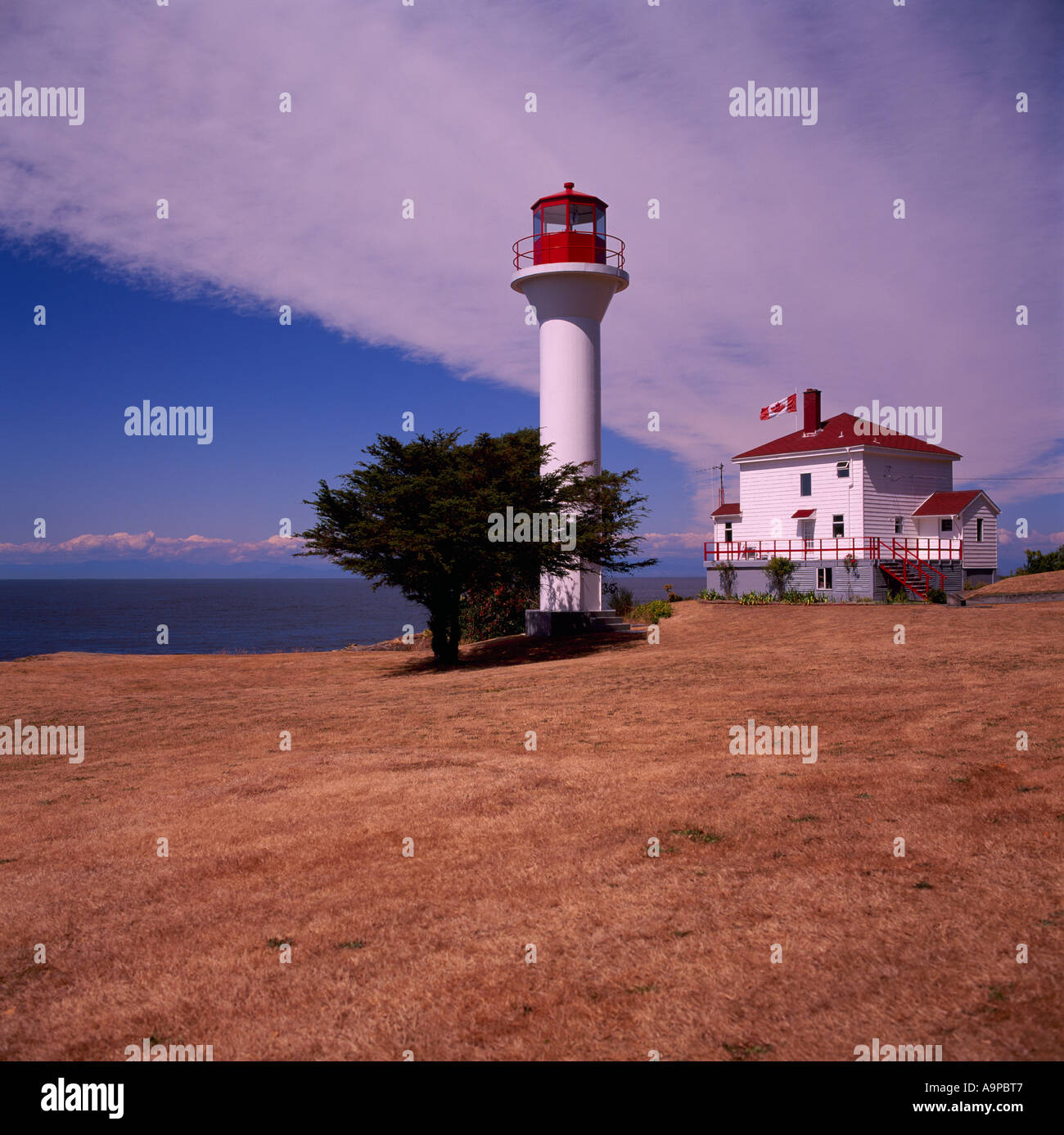 The Georgina Point Lighthouse built in 1885 on Mayne Island in the ...