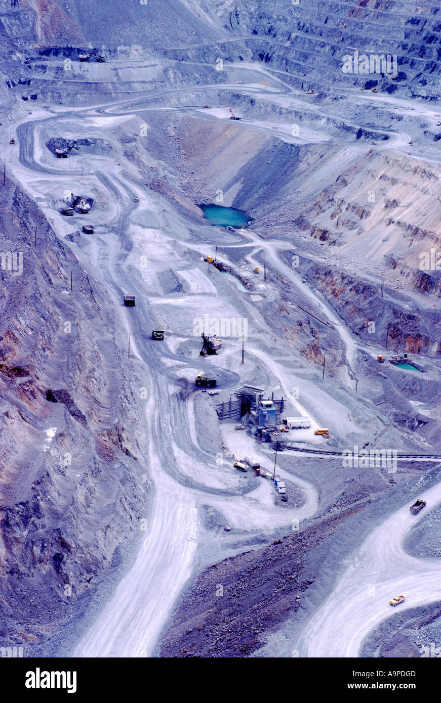 Open Pit Copper Mine, Vancouver Island, BC, British Columbia, Canada - Gold, Silver, Molybdenum ...