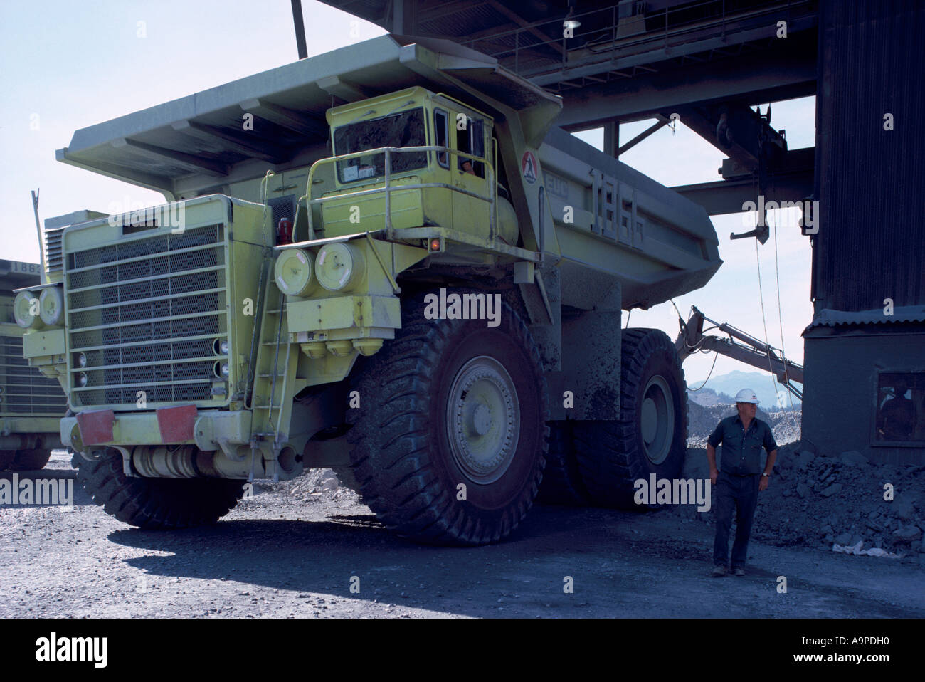 Big Heavy Duty Mining Dump Truck at Copper Mine, Vancouver Island, BC ...
