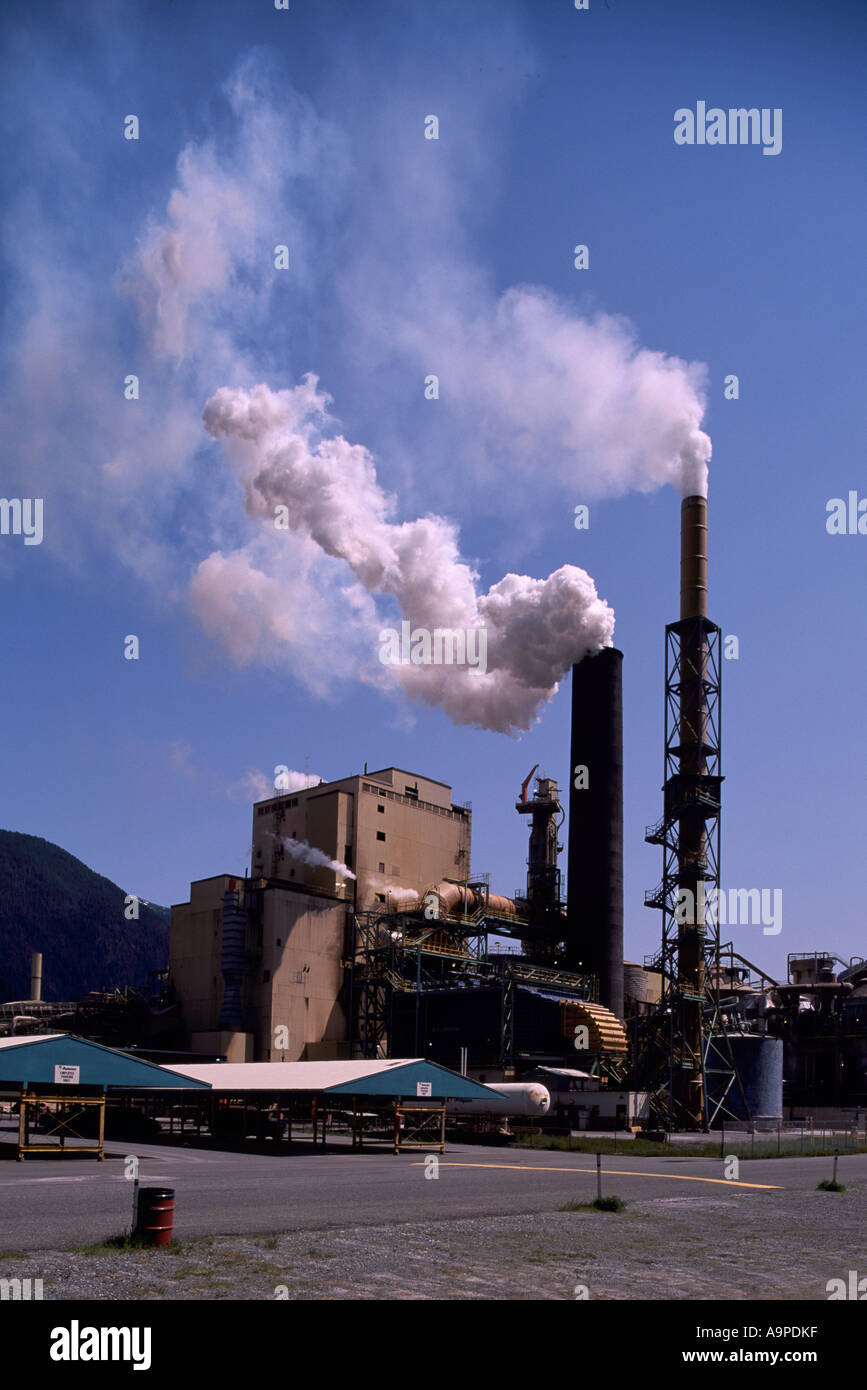 A Pulp Mill in "Gold River" on Vancouver Island British Columbia Canada ...