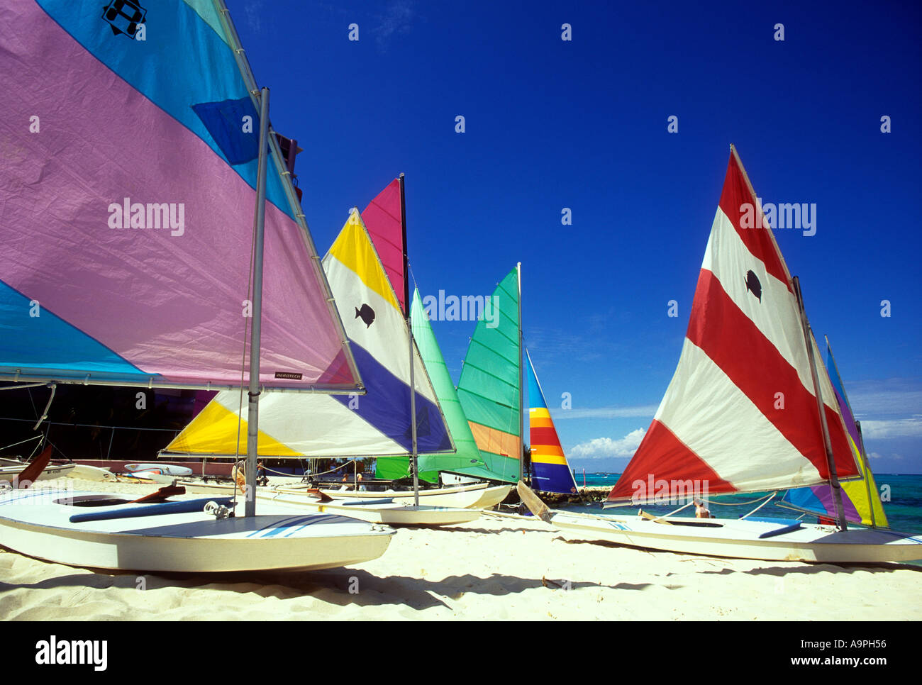 Bahamas Nassau sail boats on beach Stock Photo - Alamy