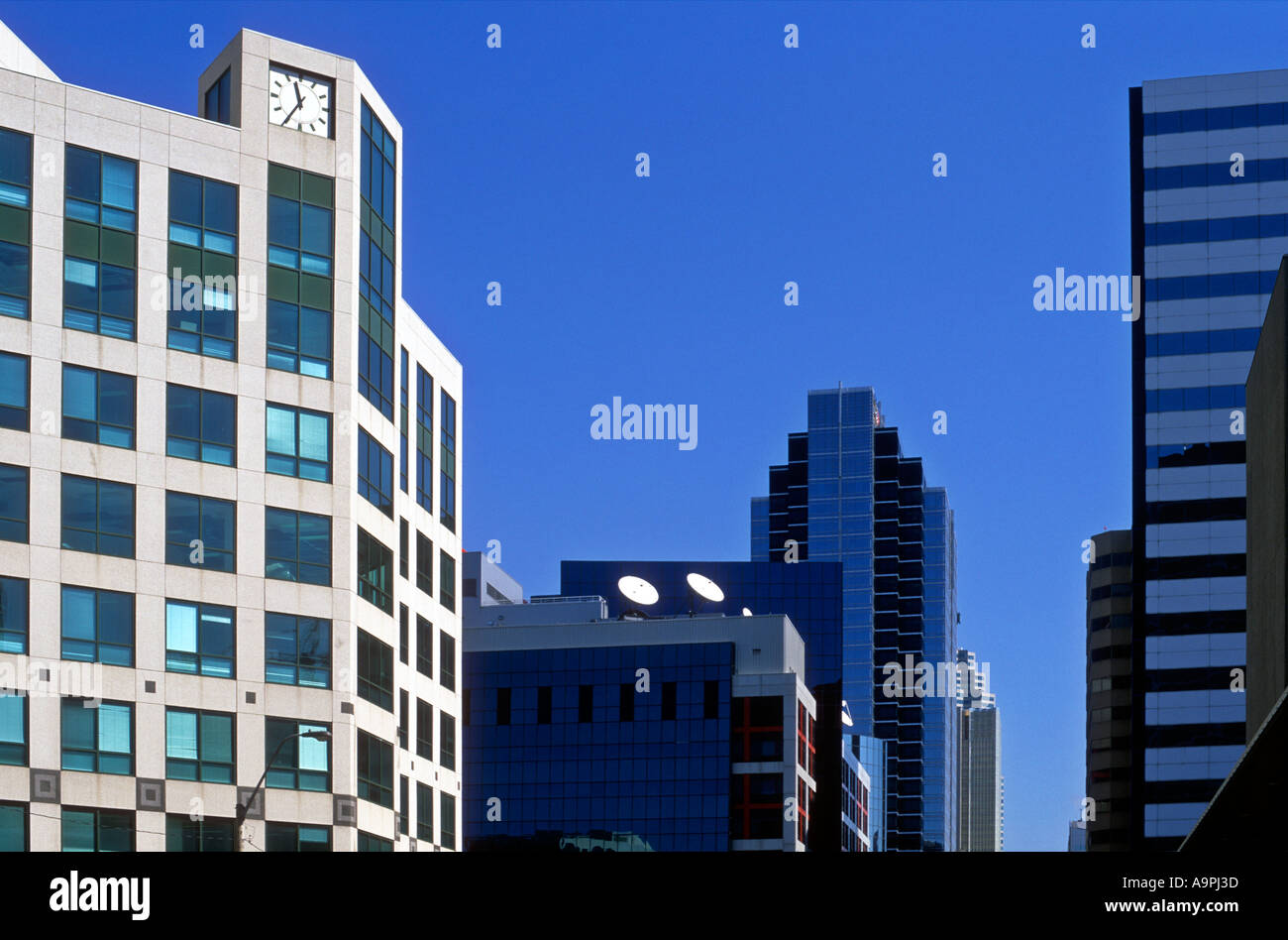 Canada Ontario Toronto office buildings communication dishes Stock ...