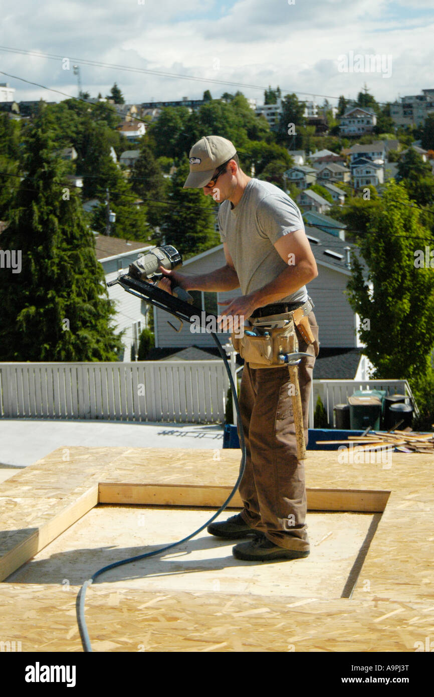 Frame carpenter building wall, Seattle, Washington Stock Photo - Alamy