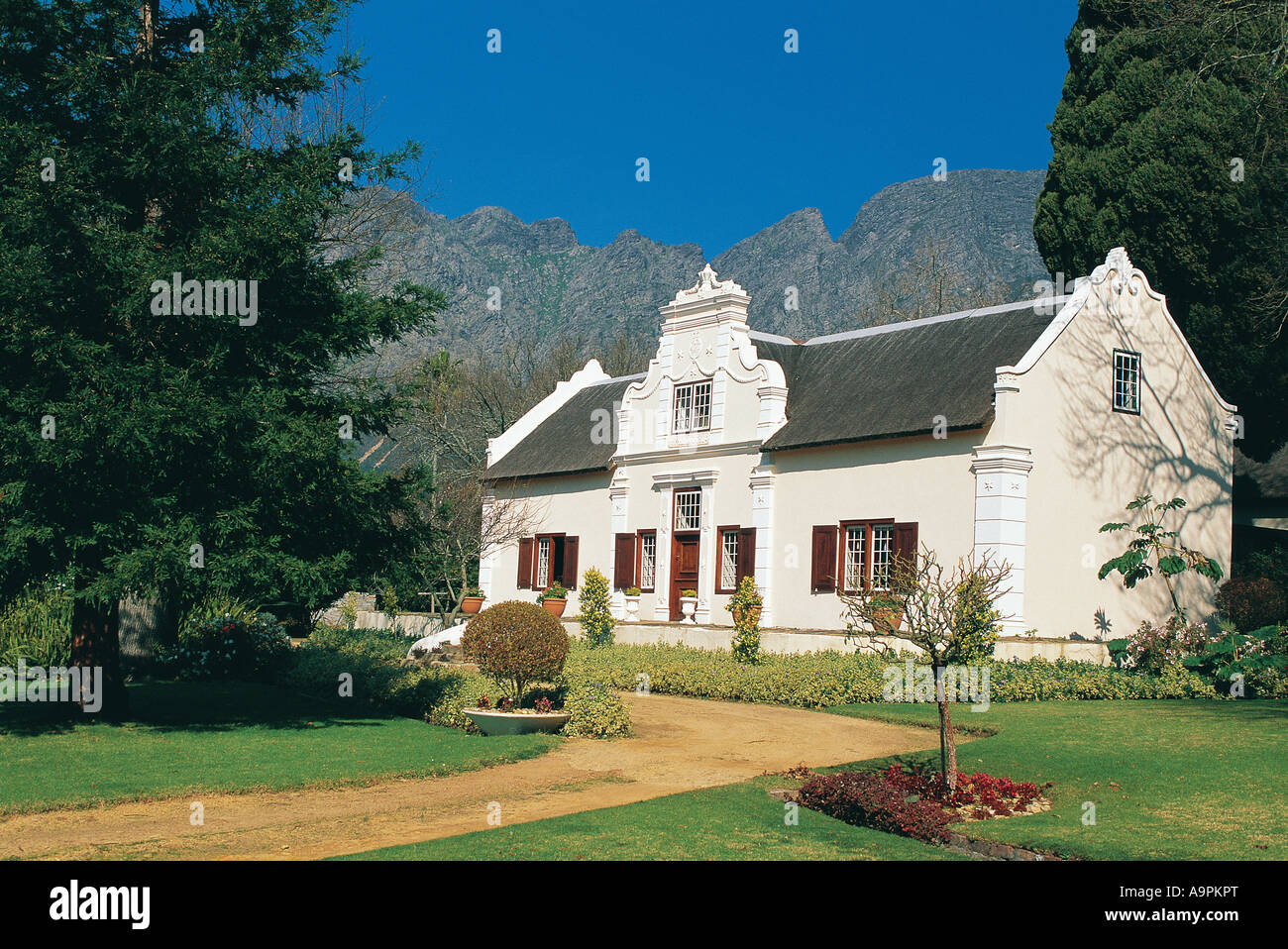 Cape Dutch style homestead at La Daphine Franschhoek Western Cape South ...