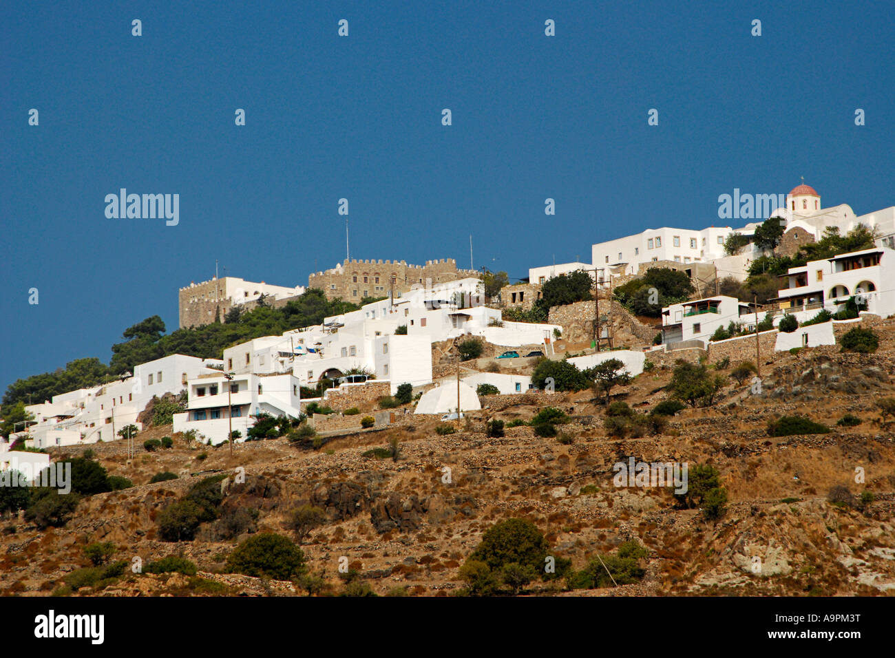 Hora (Chora) and monaserty of St. John, Patmos, Greece Stock Photo - Alamy