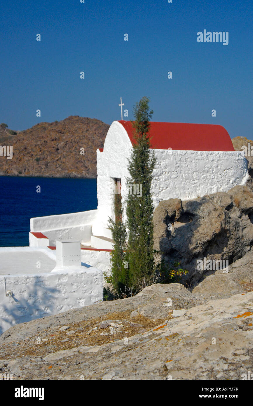 Small church, Patmos, Greece Stock Photo - Alamy