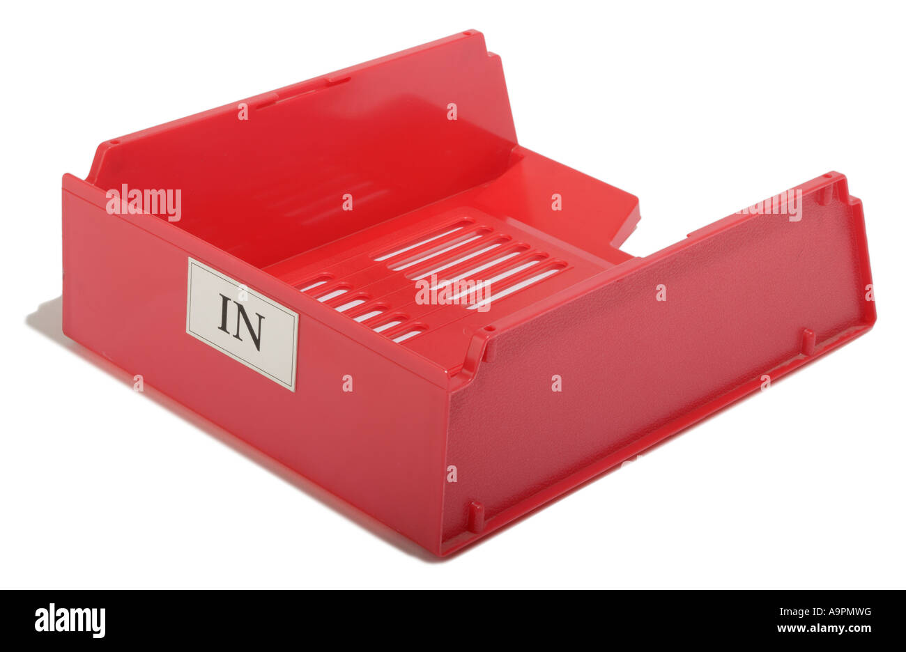 Office IN tray made of red plastic Stock Photo - Alamy