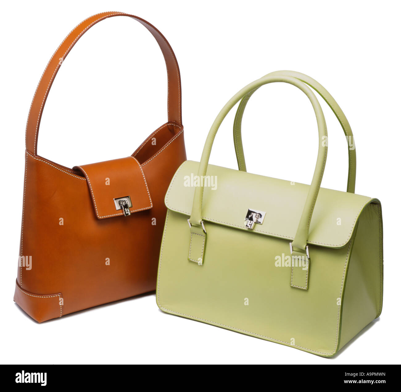 Ladies leather handbags Stock Photo - Alamy