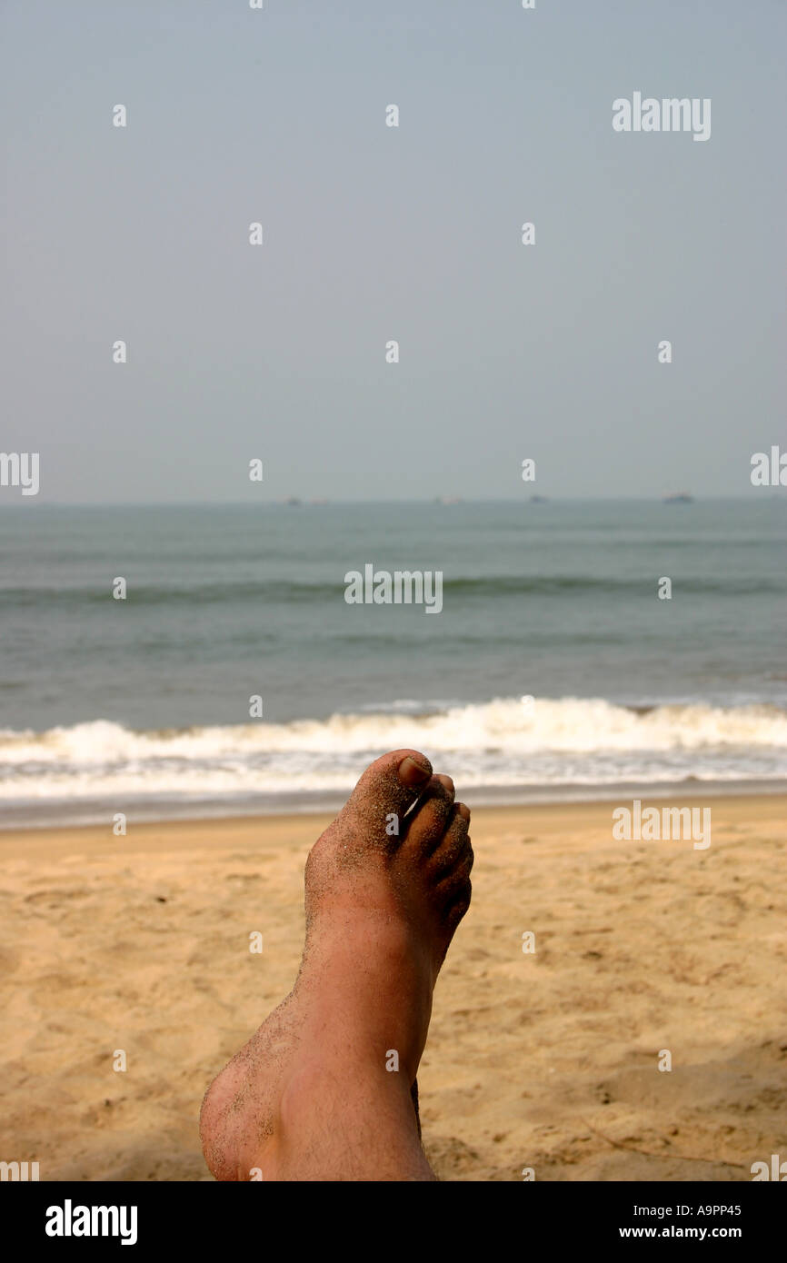 Foot on a Beach Stock Photo - Alamy