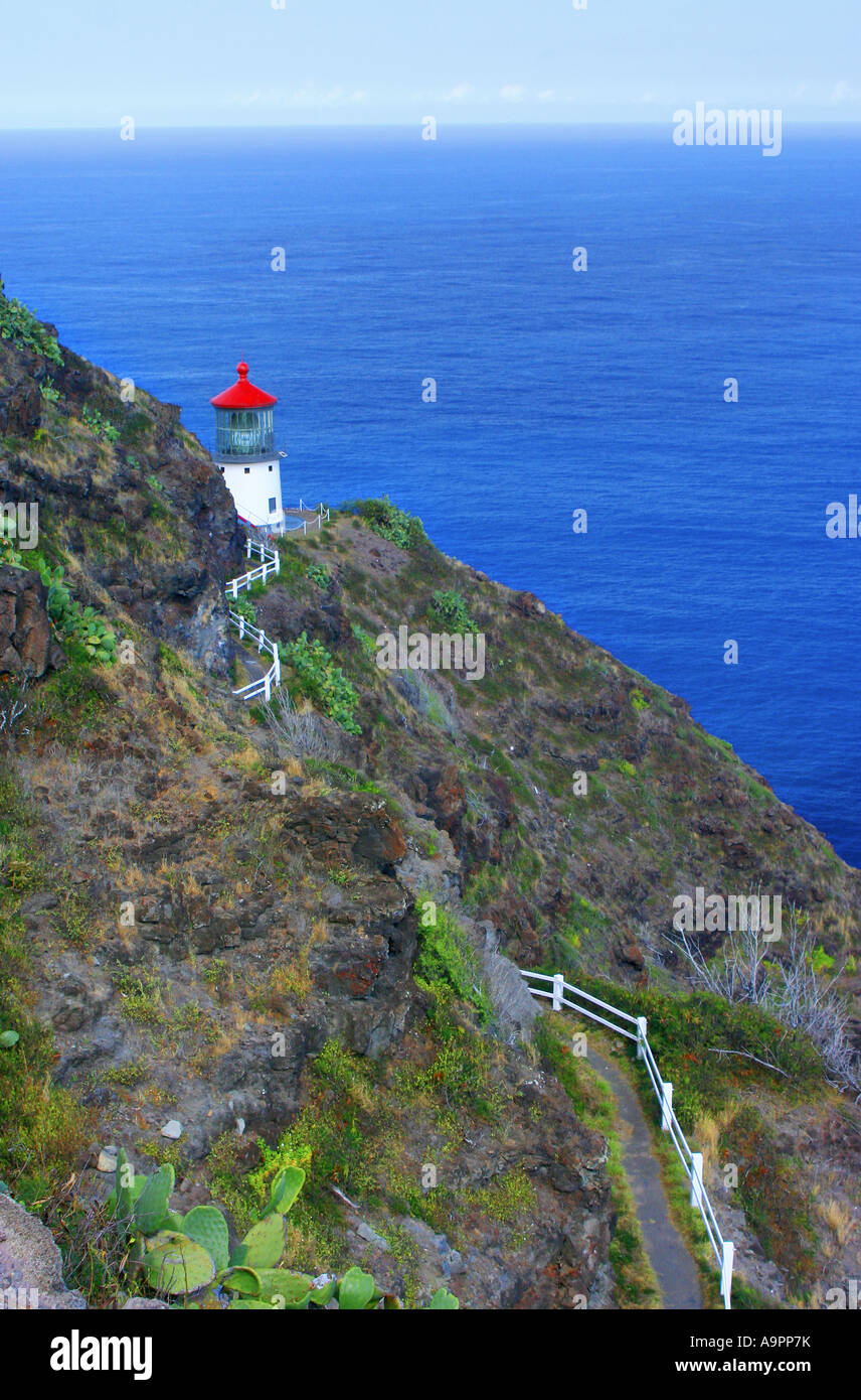 Makapu'u lighthouse on Oahu Hawaii Stock Photo - Alamy