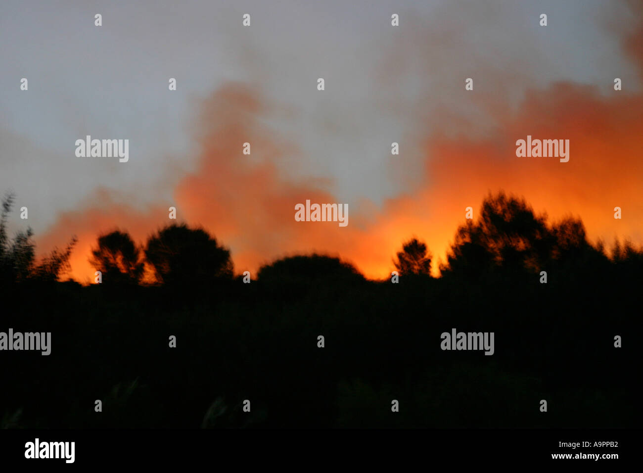 Farm fire flames at night 4 Stock Photo - Alamy