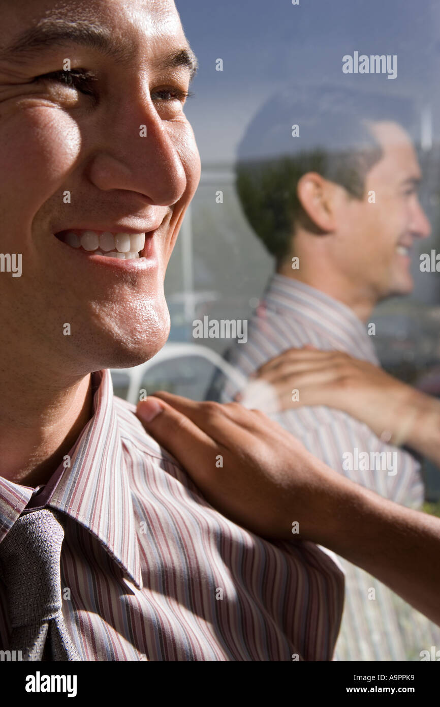 Office worker being congratulated Stock Photo - Alamy