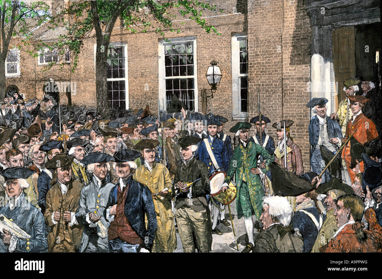Continental Congress leaving Independence Hall to hear reading of the ...