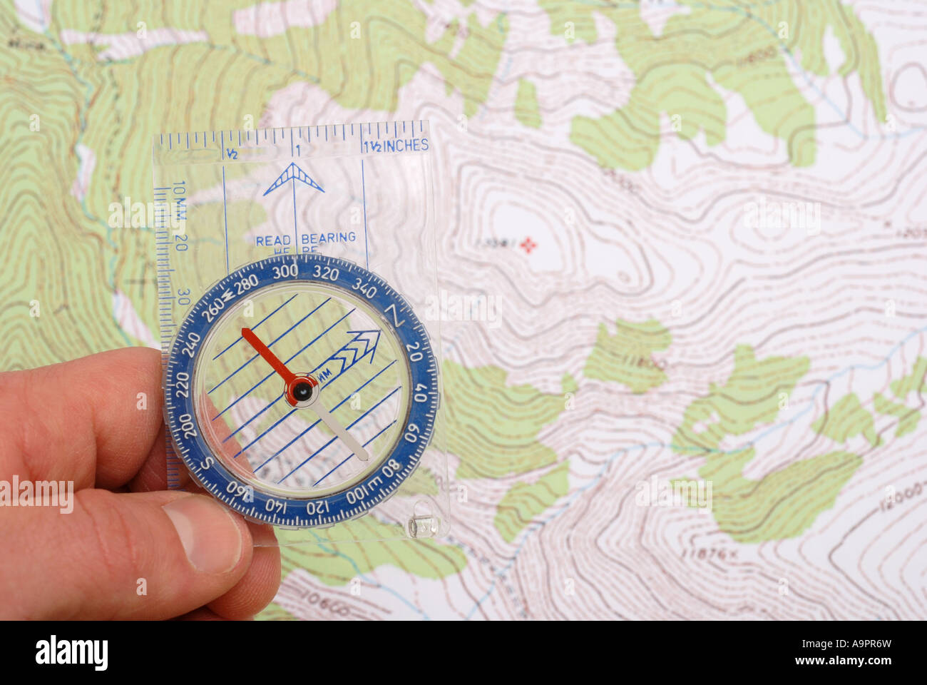 Navigation with Compass Stock Photo - Alamy