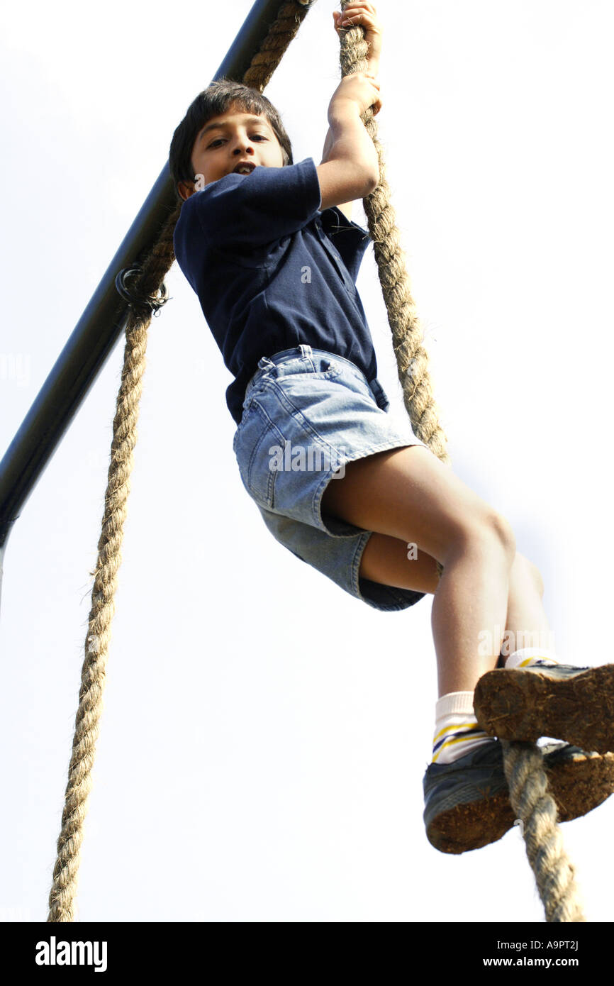 A primary age boy playing Stock Photo - Alamy