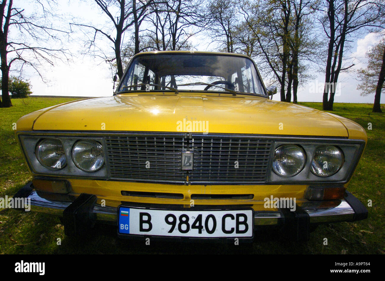 car old Russian lada, Bulgaria Stock Photo - Alamy