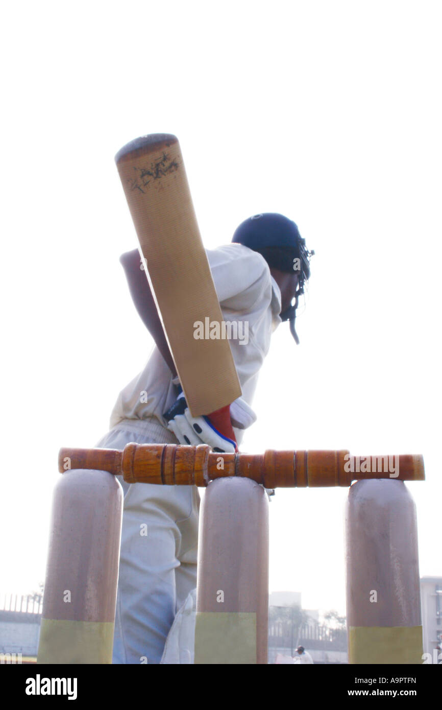 Rear view of a batsman Stock Photo - Alamy