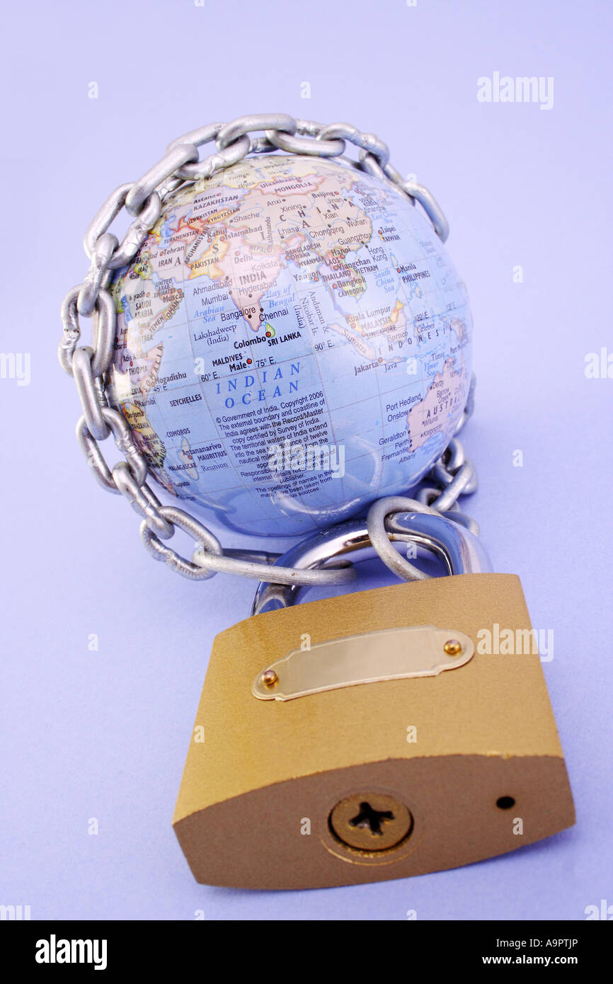 The earth locked in chains Stock Photo - Alamy