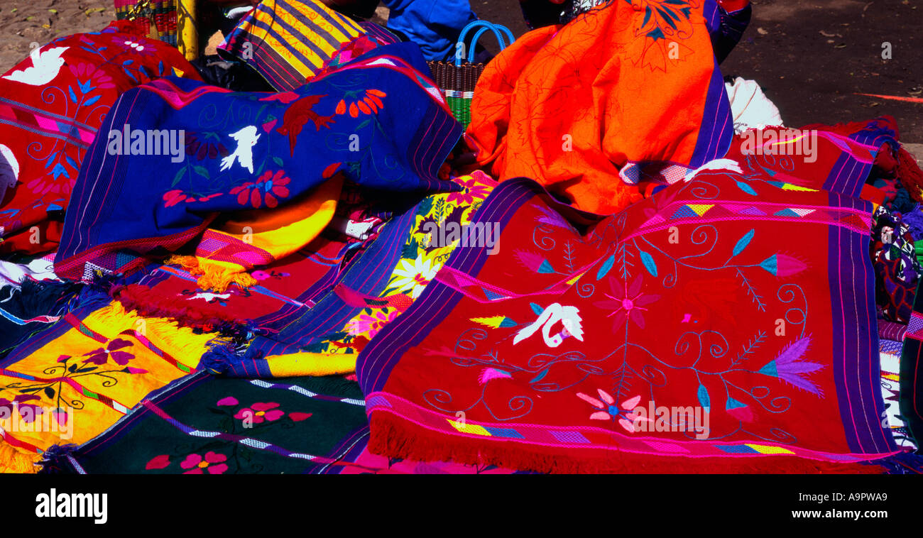 Mexico Chiapas san cristobal de las Casas typical weaved cloths Stock ...