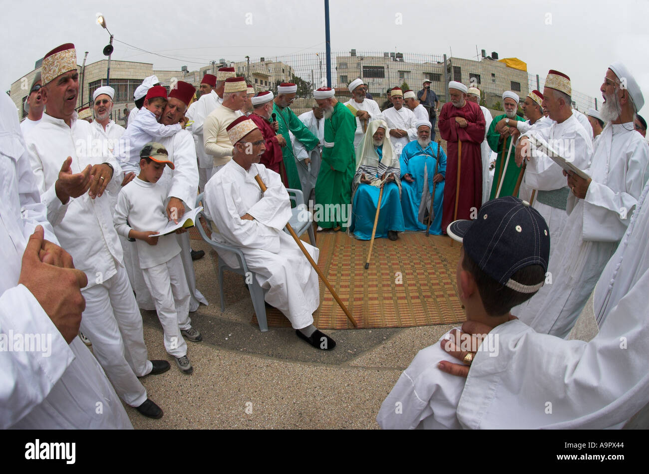 Mount Gerizim near Nablus The Samaritan community Passover sacrifice ...