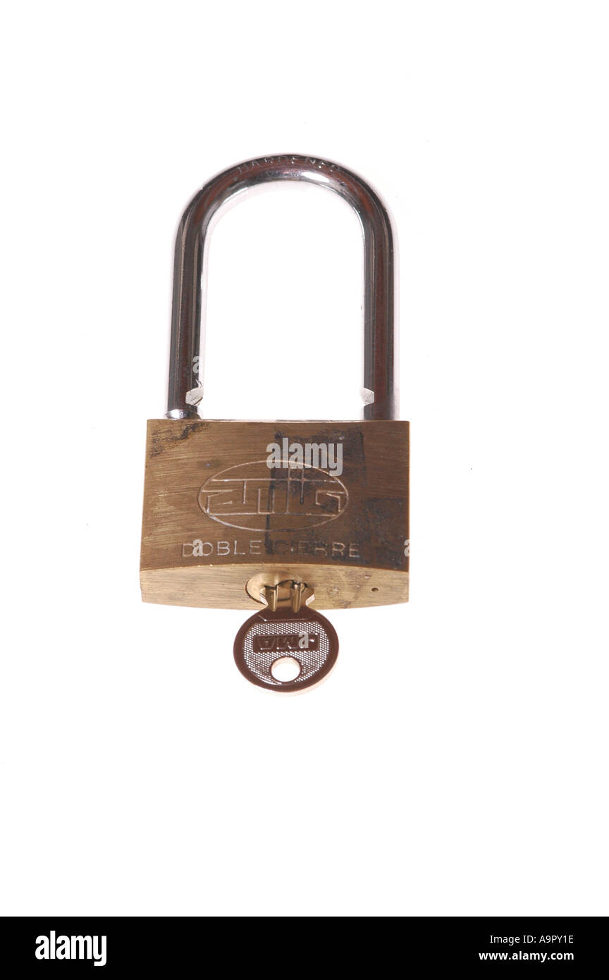 Padlock and key Stock Photo - Alamy